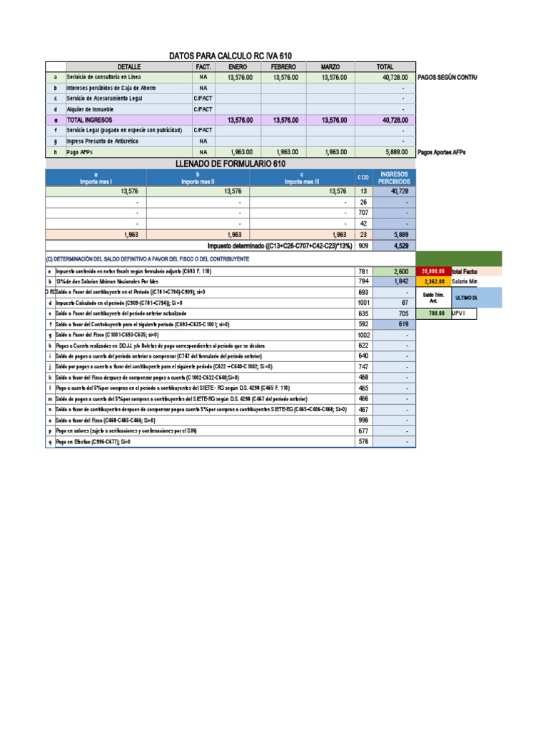 Nuevo Calculo Rc-Iva 2023 | PDF | Business | Servicios (economía)