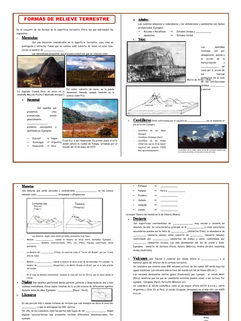 Formas de Relieve | PDF | Montañas | Volcán