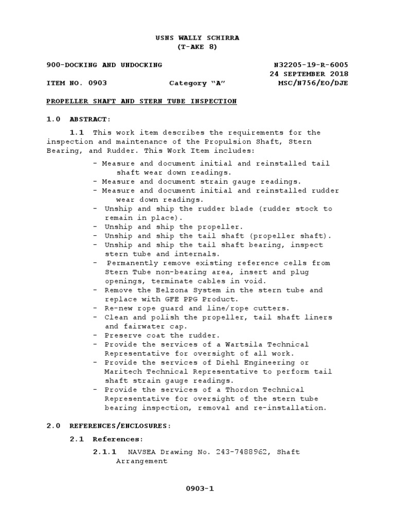 Propeller Shaft & Stern Tube Inspection Guide | PDF | Science ...
