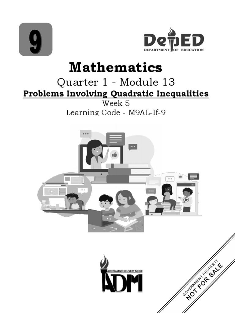 Math9 Quarter1 Module13 FINAL-V3-1 | PDF | Inequality (Mathematics ...
