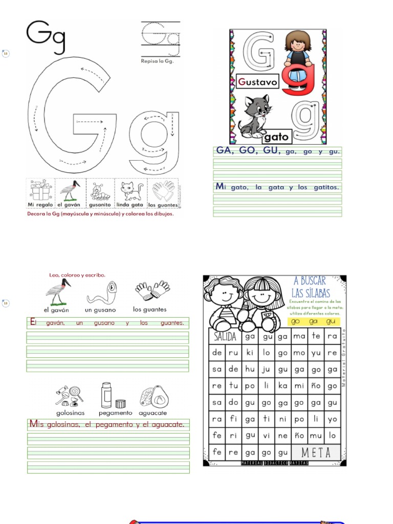 501 Gallina La Letra G Fuerte y Dígrafo LL 2020 | PDF