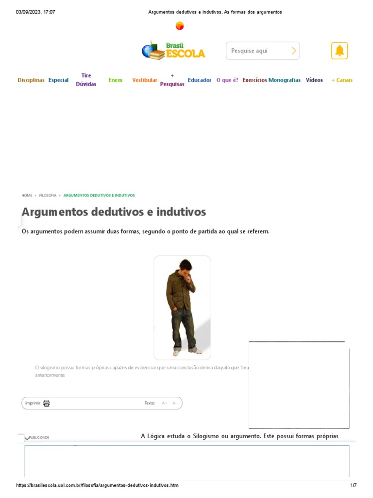 Argumentos Dedutivos e Indutivos. As Formas Dos Argumentos | PDF Argumentos Dedutivos e Indutivos. As Formas Dos Argumentos | PDF