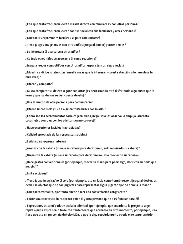 Preguntas ADIR | PDF