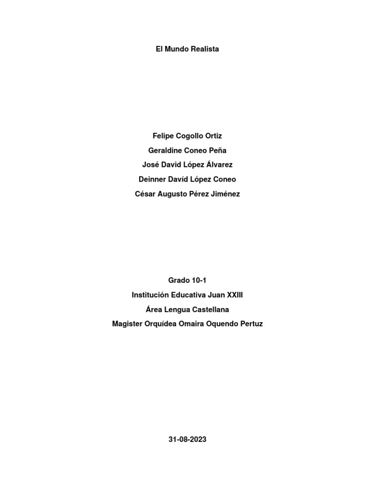 El Mundo Realista | PDF | Realismo literario | España