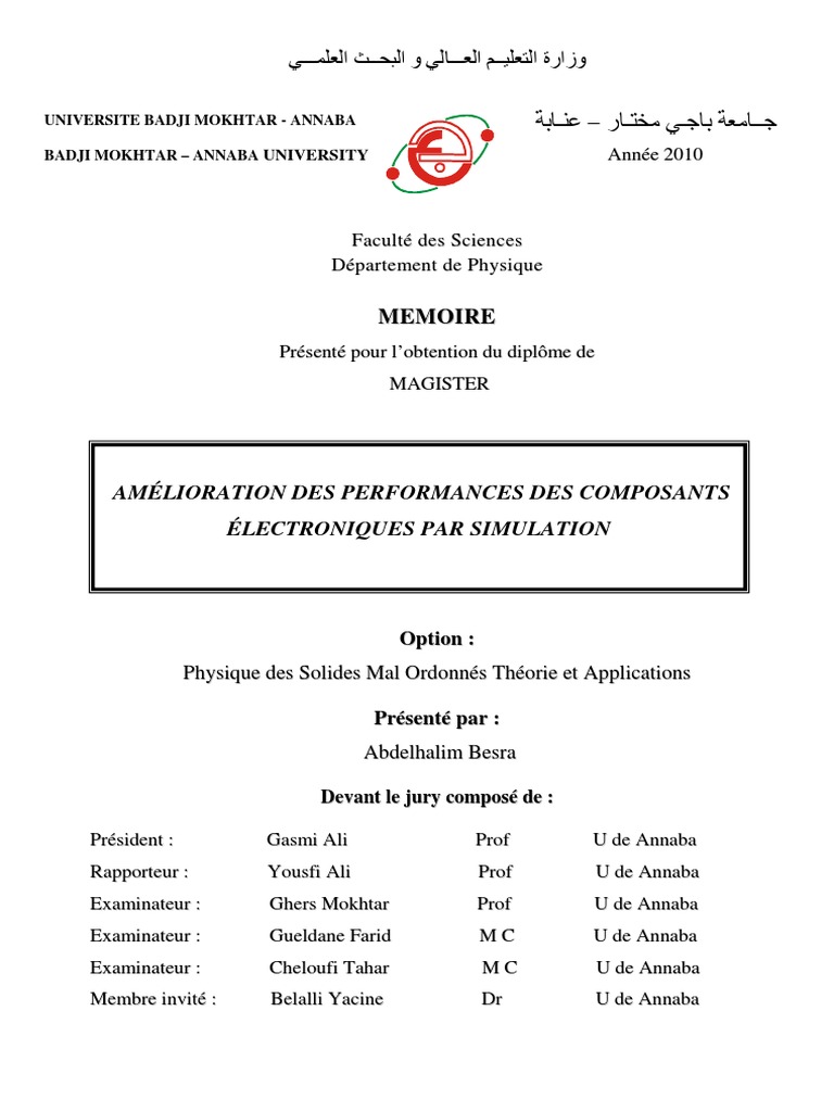 Simulation pour Optimiser l'Électronique | PDF | Semi-conducteurs ...