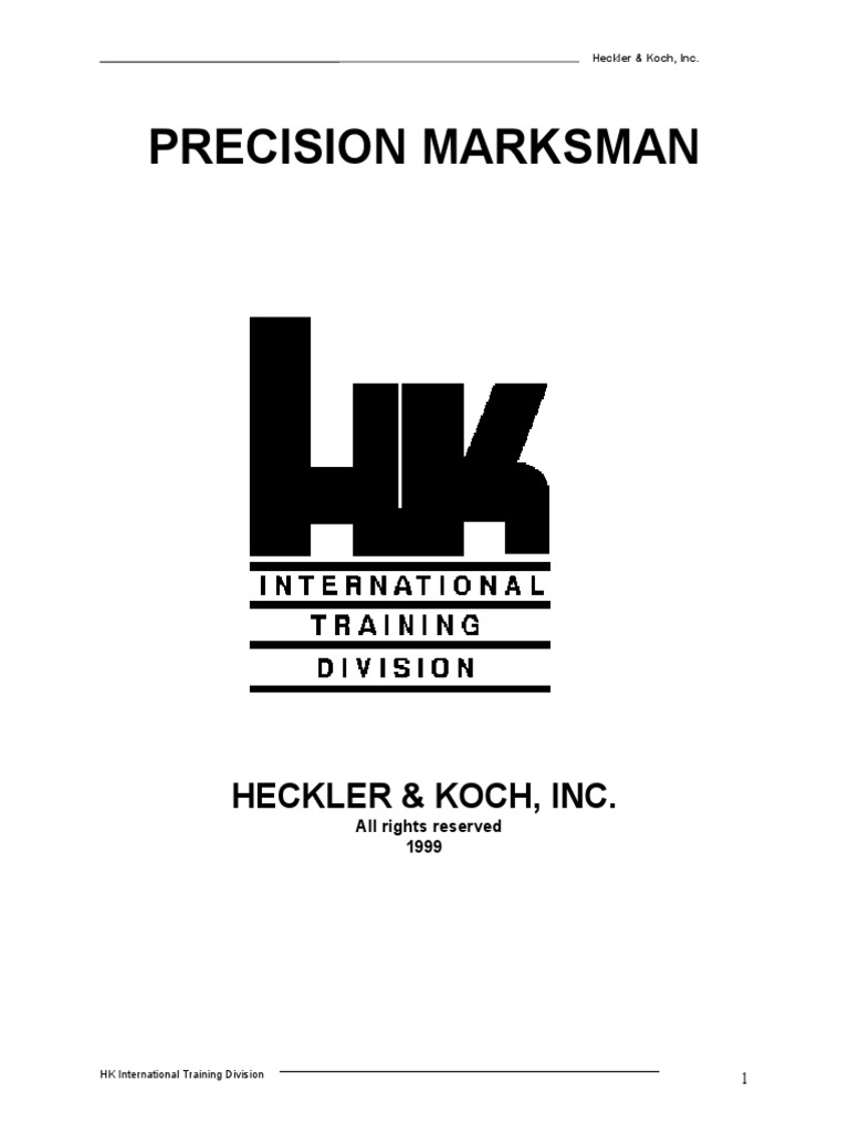 HK Precision Marksman I | PDF | Telescopic Sight | Cartridge (Firearms)