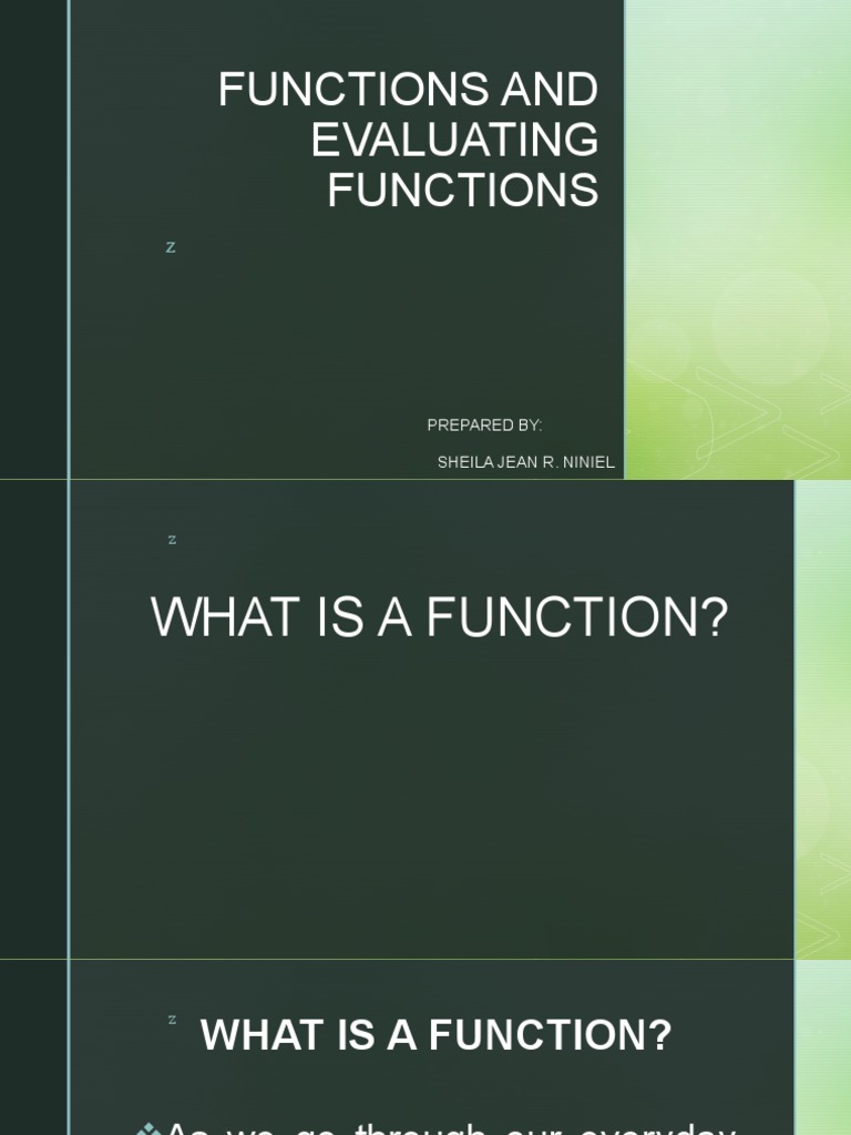 Functions and Evaluating Functions | PDF | Function (Mathematics) | Mathematical Logic
