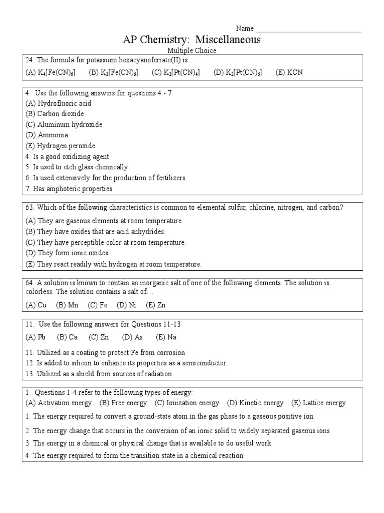 Miscellaneous (AP MC) | PDF
