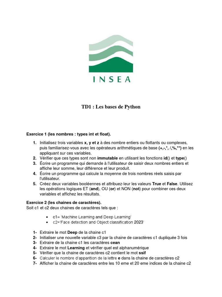 TD1 2023 | PDF | Ordinateurs