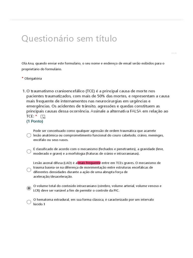 Intervalo Lúcido em TCE Grave | PDF | Traumatismo craniano | Medicina ...
