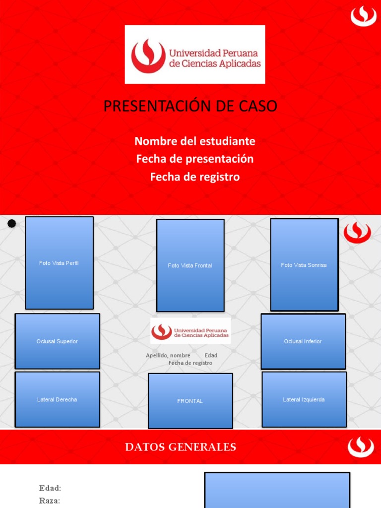 Formato UPC para Presentación de Caso | PDF | Odontología | Especialidades Medicas