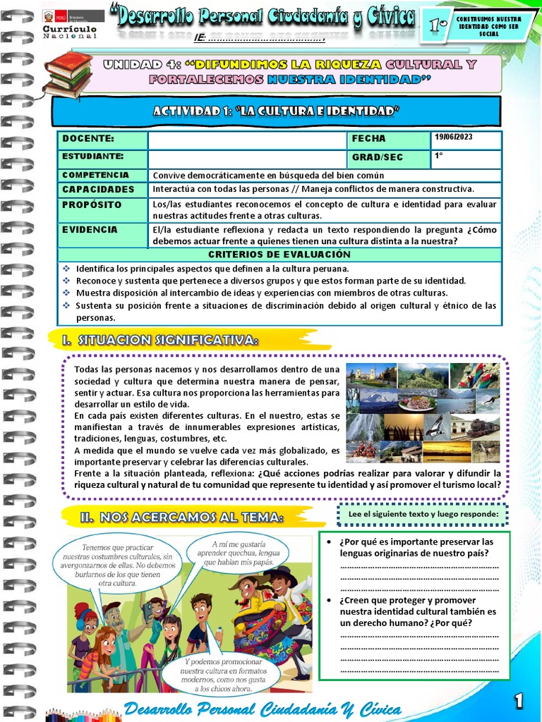Cultura e Identidad: Reflexiones Escolares | PDF | Sociedad