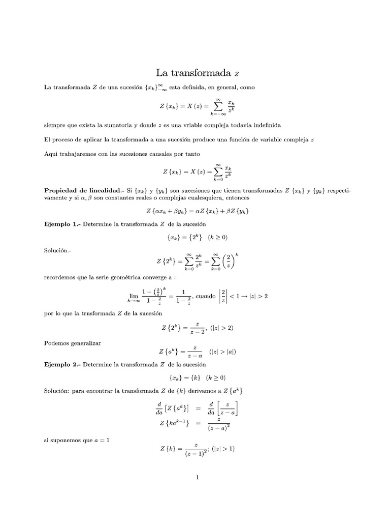 Ejercicios de Transformada Z | PDF