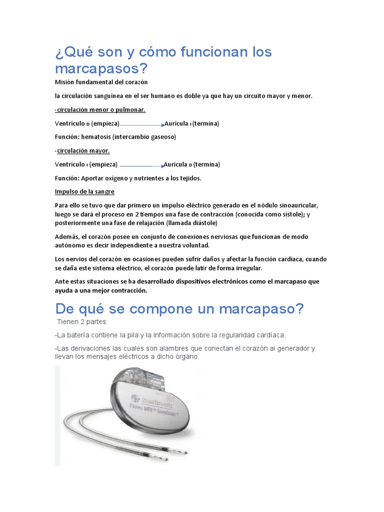 Qué Son y Cómo Funcionan Los Marcapasos | PDF
