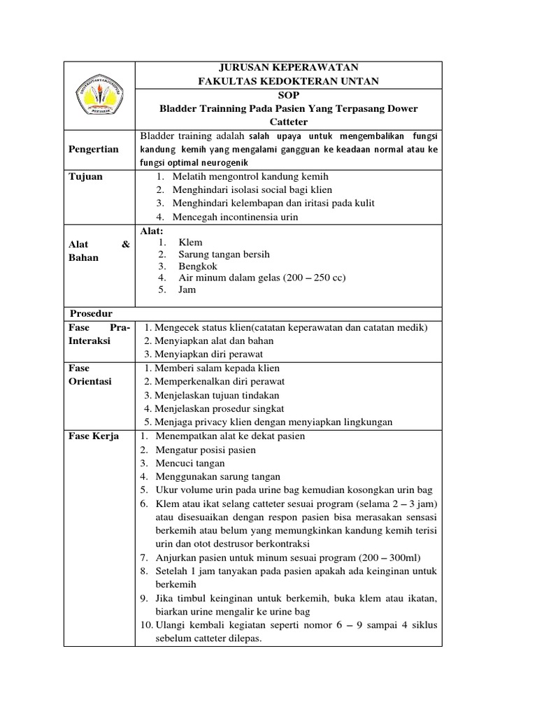 Sop Bledder Training | PDF