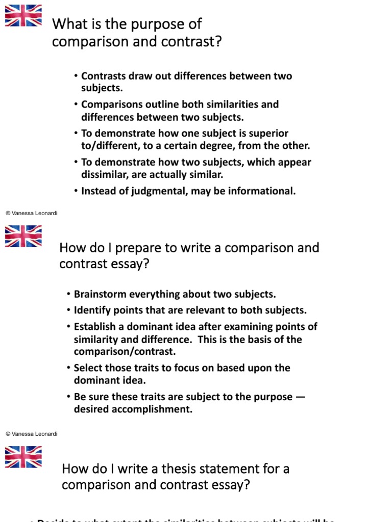 Comparing and Contrasting | PDF | Essays | Thesis