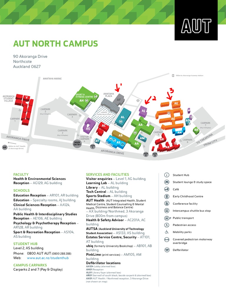 AUT Campus Map North | PDF | Transport