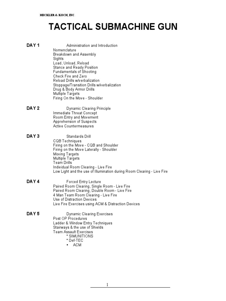 HK Tactical Submachine Gun | PDF | Firearms | Trigger (Firearms)