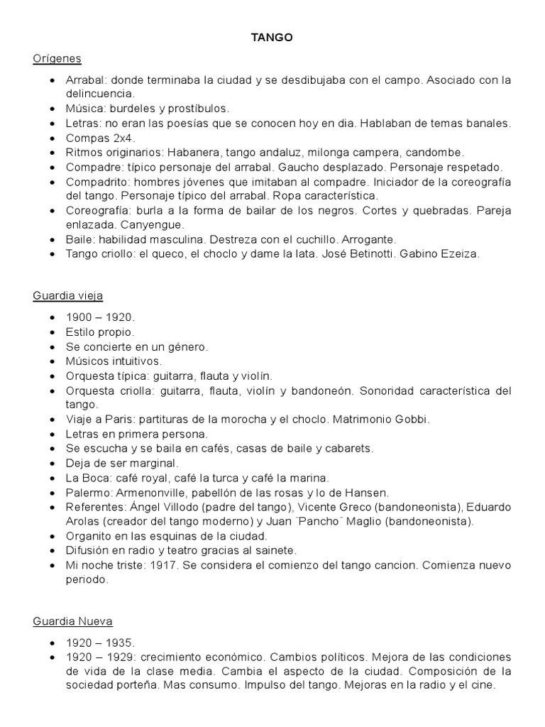 Tango | Descargar gratis PDF | Musica Tango | Tango