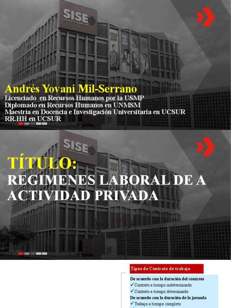 3.régimen Laboral de La Actividad Privada y Regímenes de La Seguridad ...