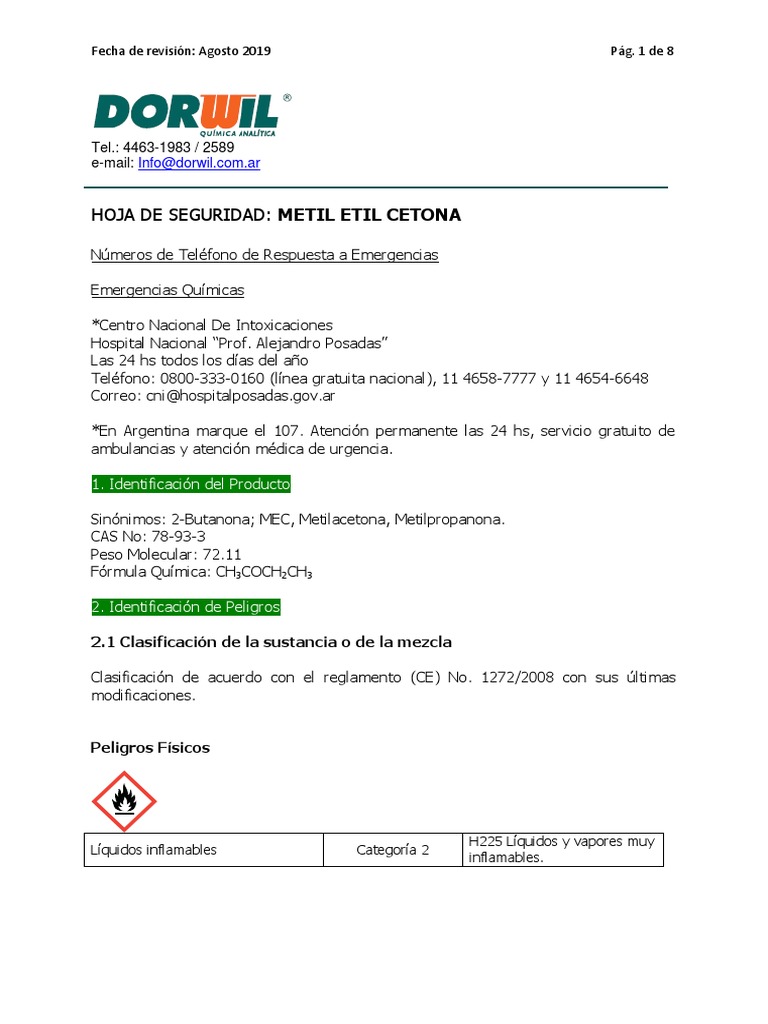 Metil Etil Cetona | PDF | Agua | Combustión