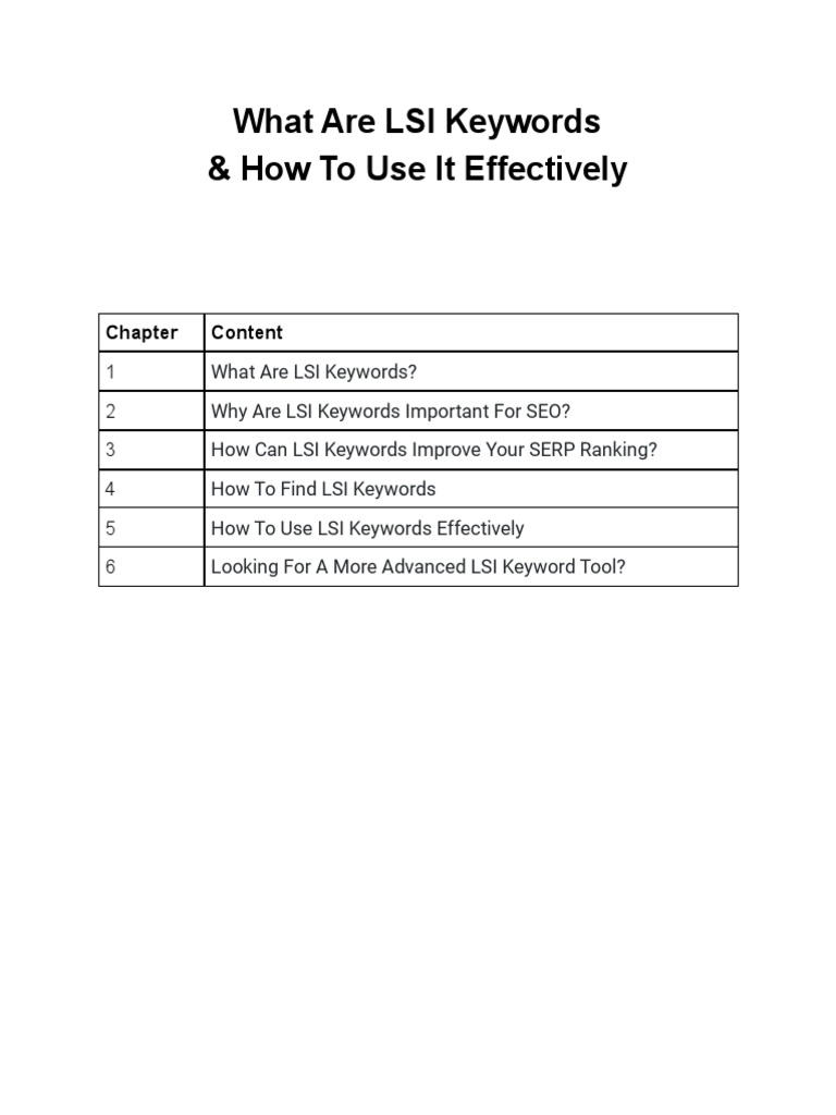 What Are LSI Keywords How To Use It Effectively | PDF | Search Engine ...