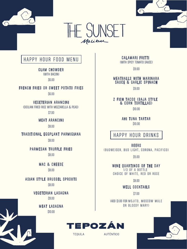 Happy Hour Menu for Foodies | PDF | Distilled Drinks | Drink