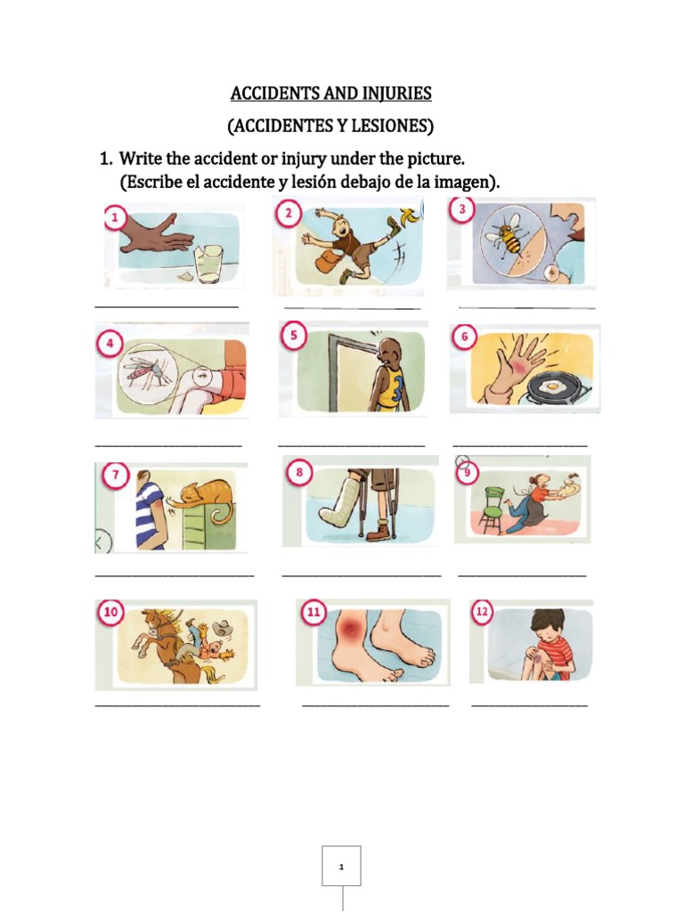 Accidents and Injuries Vocabulary Guide | PDF | Language Arts & Discipline