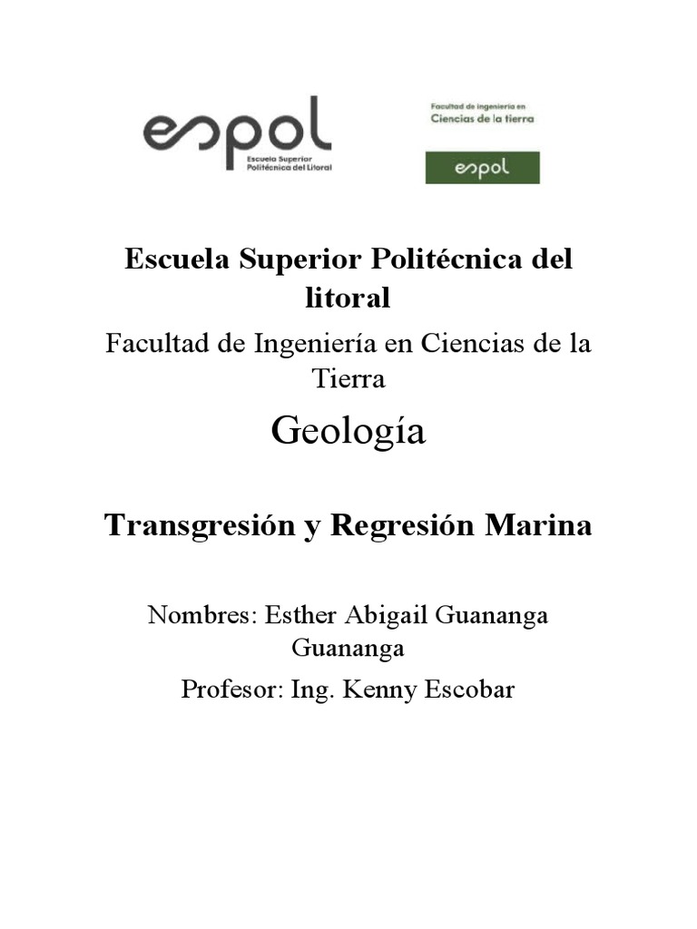 Transgresion y Regresion Marina | PDF | Naturaleza | Geografía Física