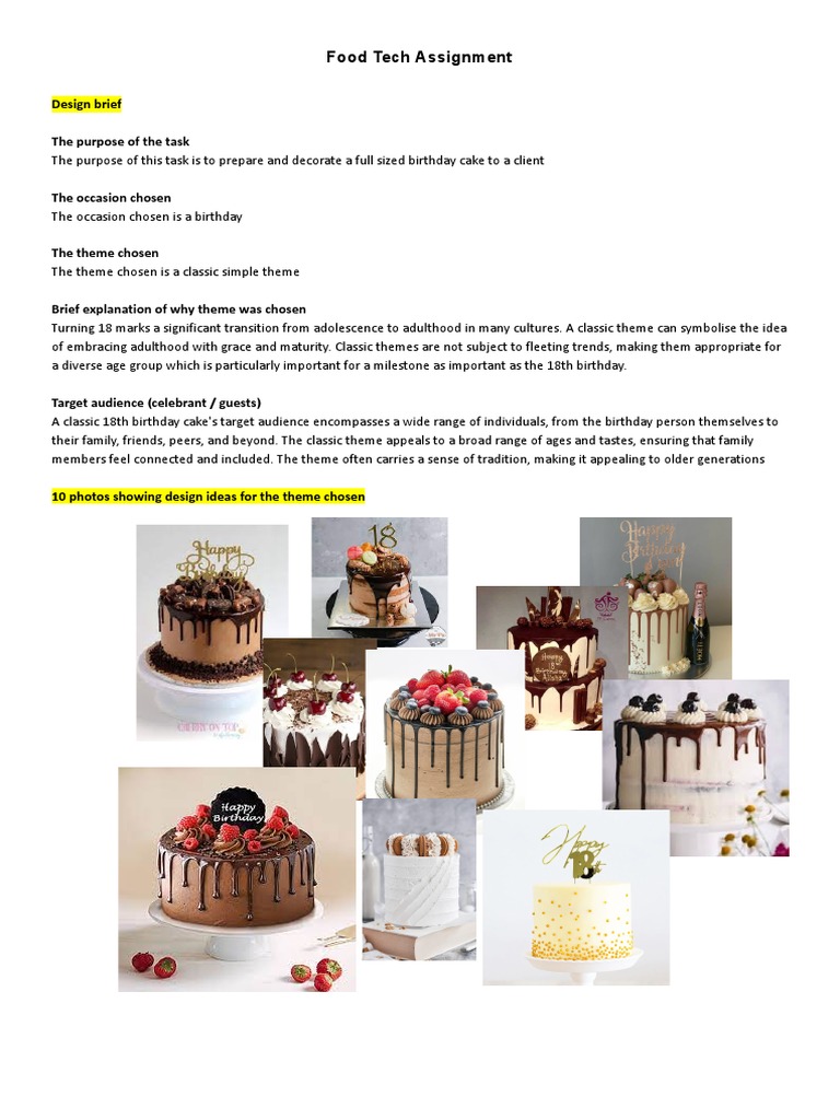 Food Tech - Term 3 | PDF | Cakes | Birthdays
