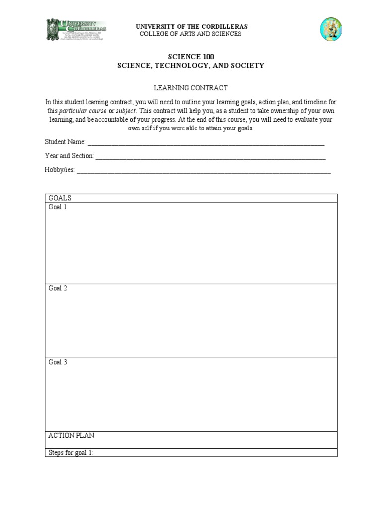 Sts Learning Contract | PDF