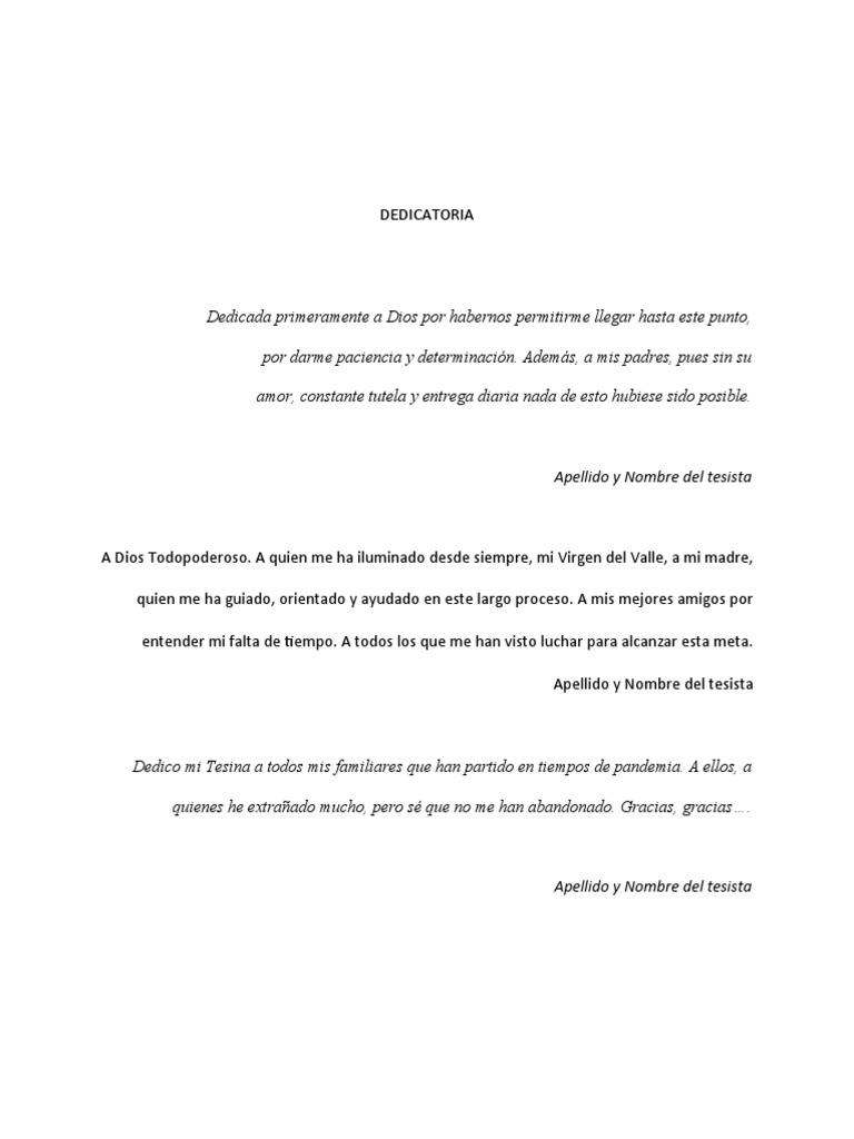 Modelo de Dedicatoria | PDF | Religión y espiritualidad