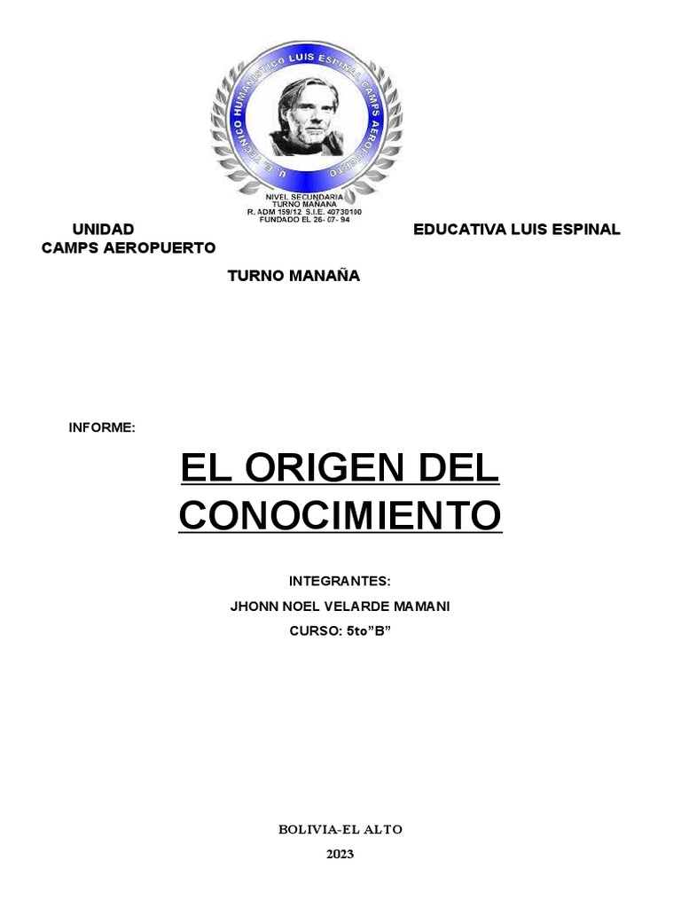 Informe Origen Del Conocimiento | PDF | Conocimiento | Idealismo