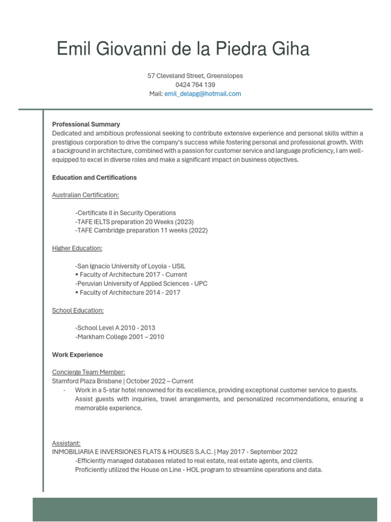 Emil CV 2.0 | PDF | Computing