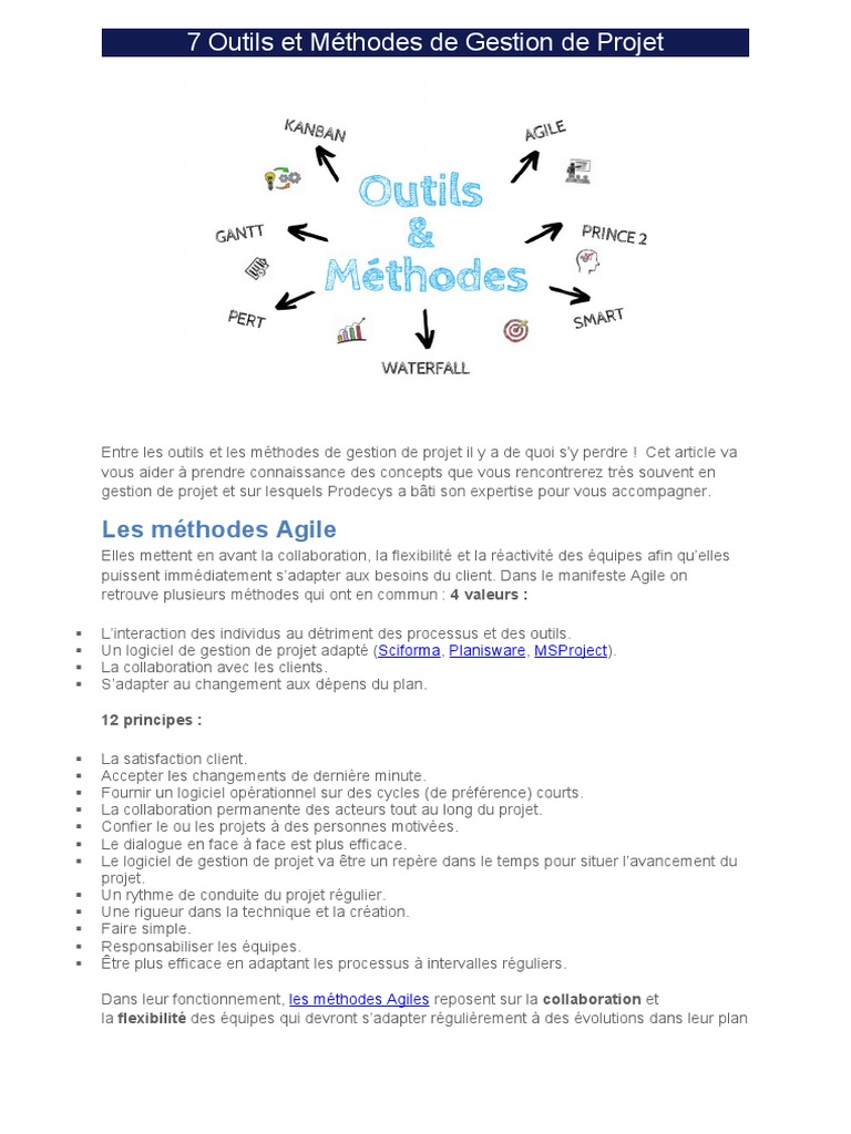 7 Outils Et Méthodes de Gestion de Projet | PDF