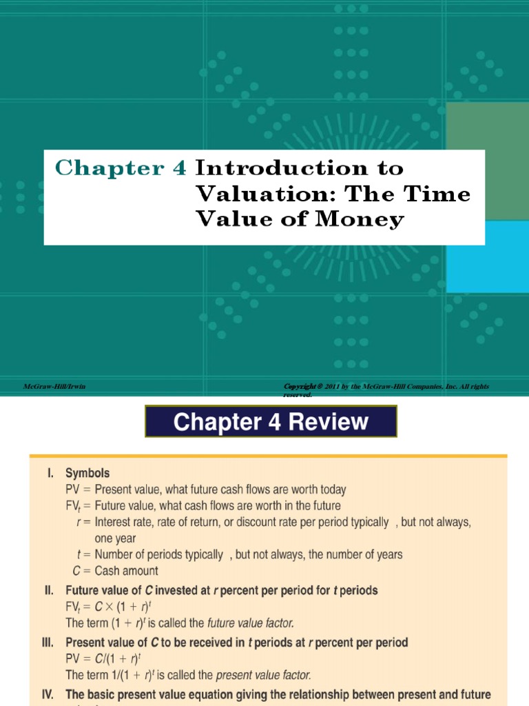 Ch4 Introduction To Valuation The Time Value of Money - Facebook | PDF | Interest | Present Value