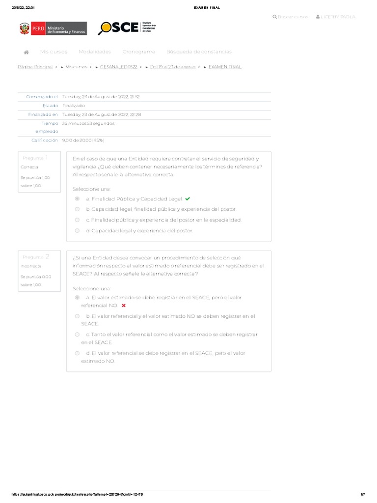 EXAMEN FINAL - PDF Osce | PDF