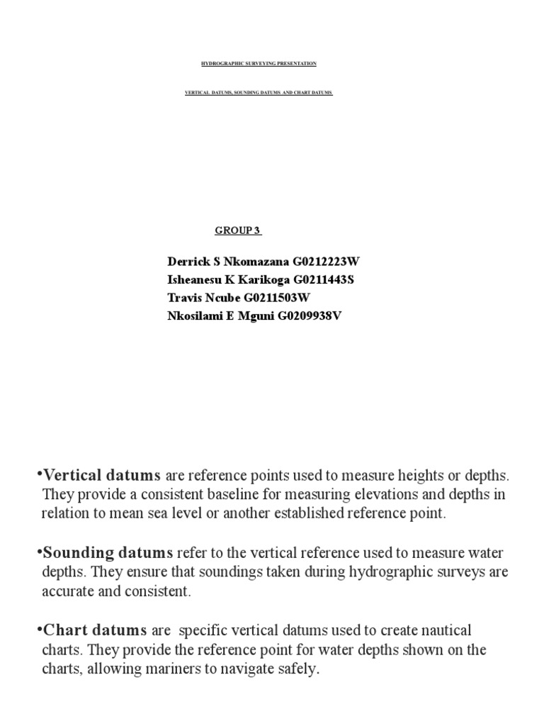 Group 3 Hydrographic Surveying Presentation | PDF | Hydrography | Tide