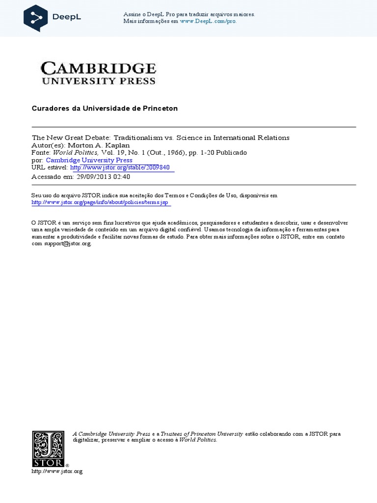 Kaplan - 1966 - The New Great Debate Traditionalism vs. Science I PT ...