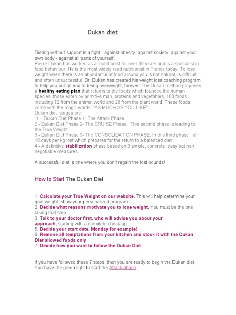 Dukan Diet | PDF
