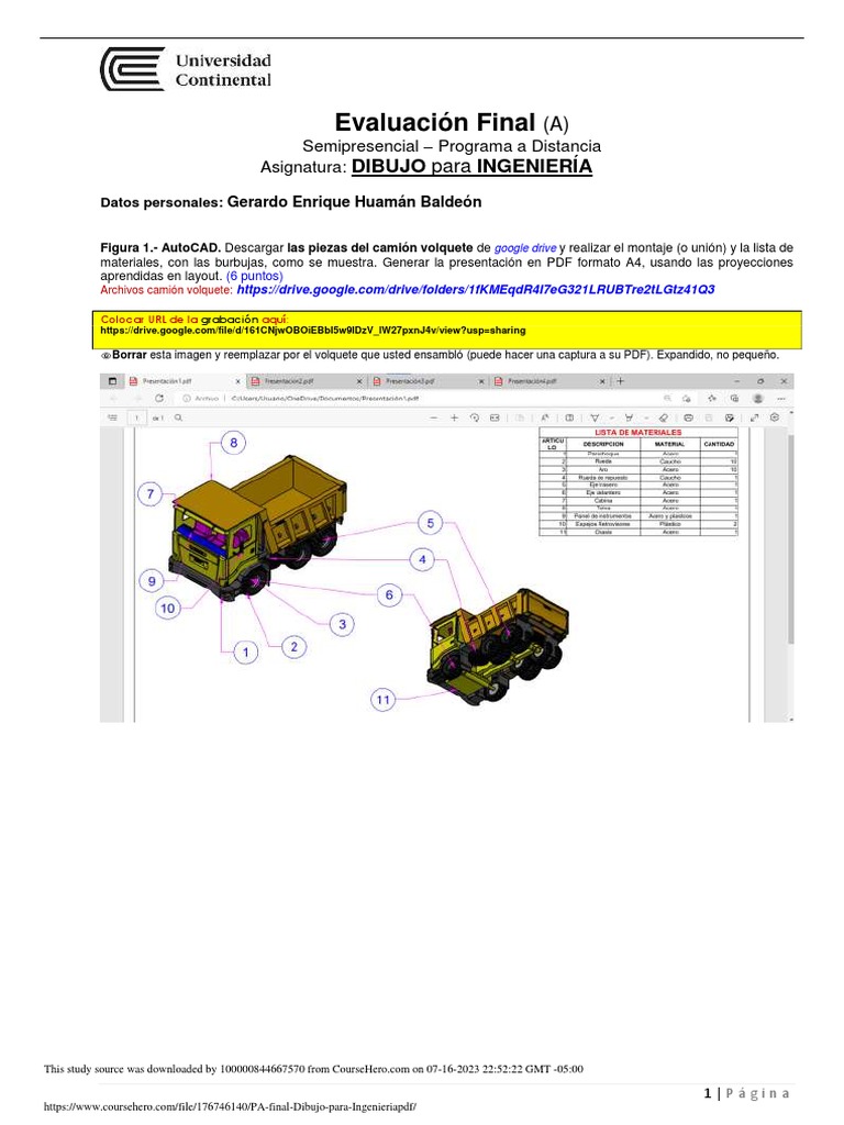 PA Final Dibujo para Ingenieria PDF | PDF