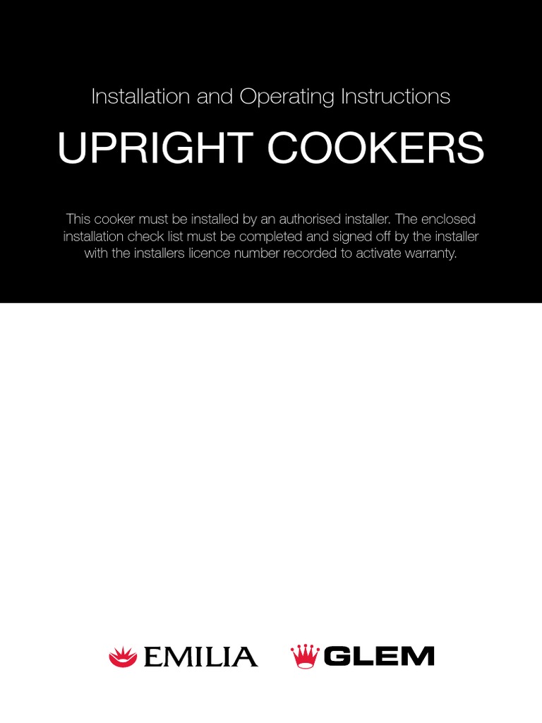 2011 Upright Cooker Instructions - Glem | PDF | Roasting | Kitchen Stove
