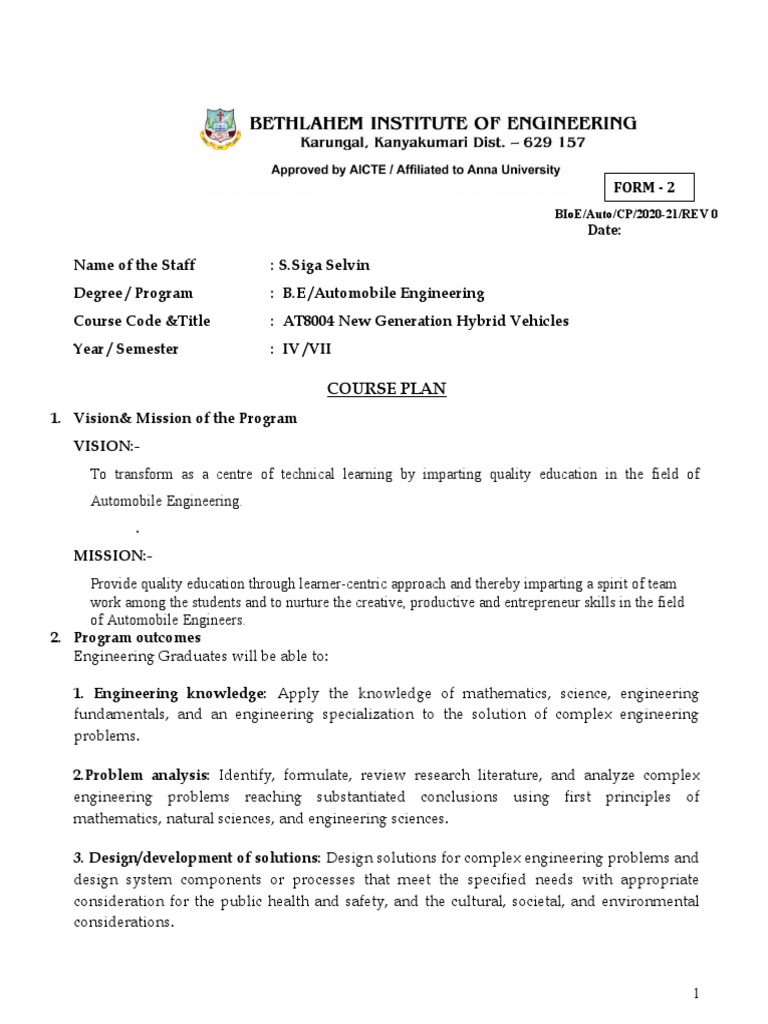 COURSE FILE NGHV | PDF