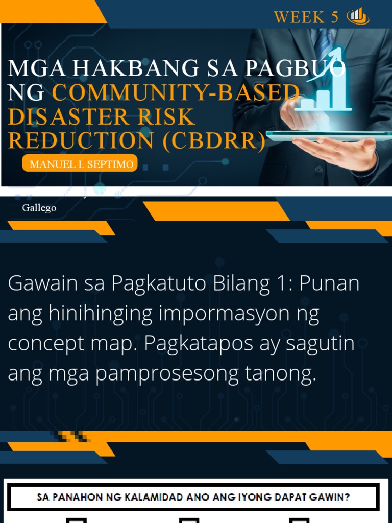 W5-Mga Hakbang Sa Pagbuo NG Community-Based Disaster Risk Reduction (CBDRR) | PDF