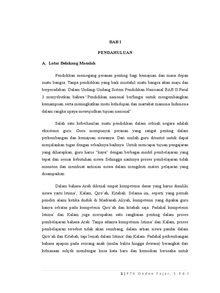 Tugas Laporan PTK - Deden Fajar B. Arab 2 | PDF