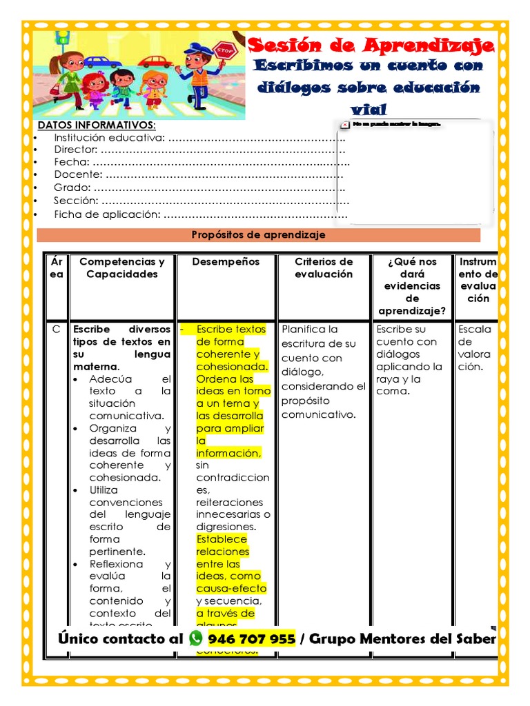3° Sesión Día 3 Com Escribimos Un Cuento Con Diálogos Sobre Educación ...