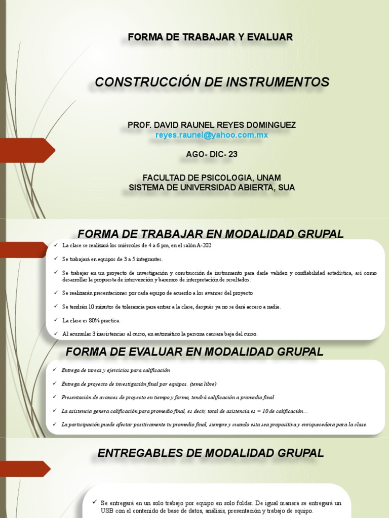 Forma de Trabajar y Evaluar CI 2023-1 | PDF