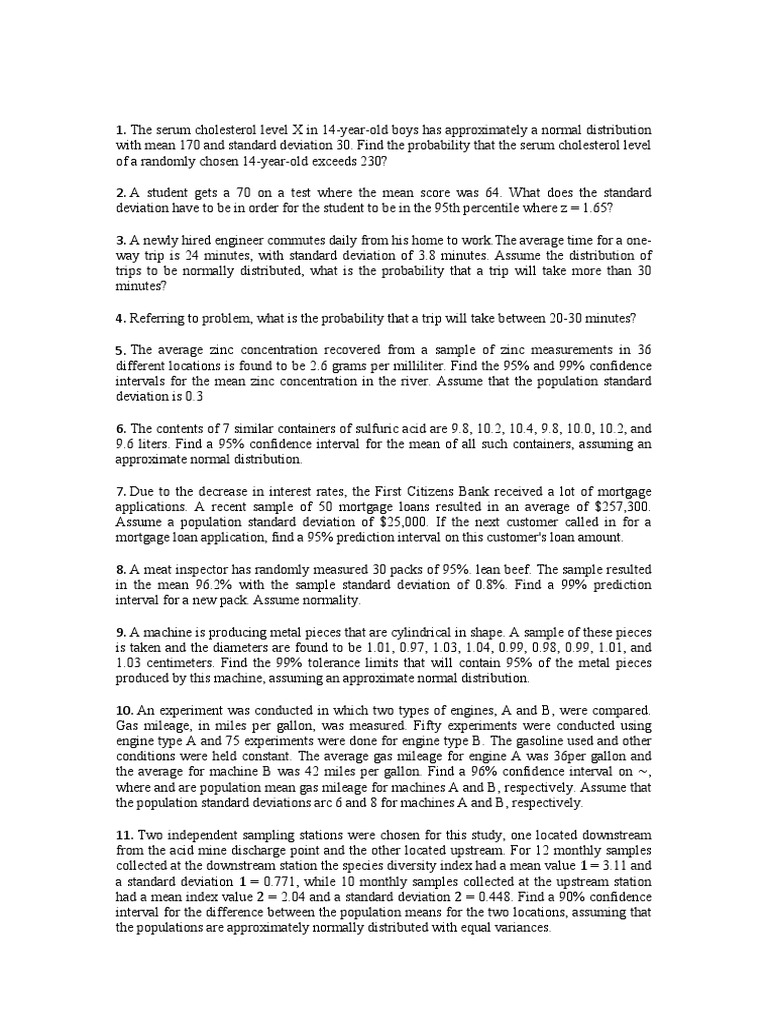 Practice Problem | PDF | Standard Deviation | Normal Distribution