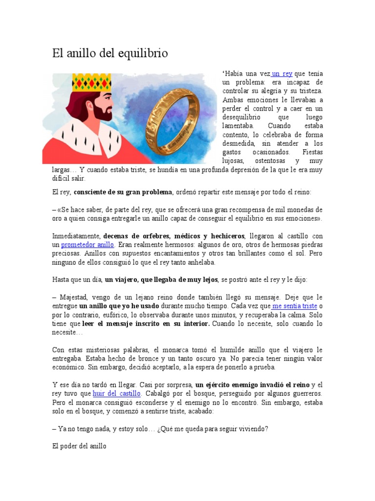 Cuento El Anillo Del Equilibrio | PDF | Las emociones