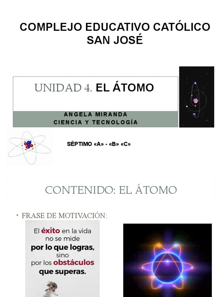 El Atomo Unidad 4 Ciencias Septimo | PDF